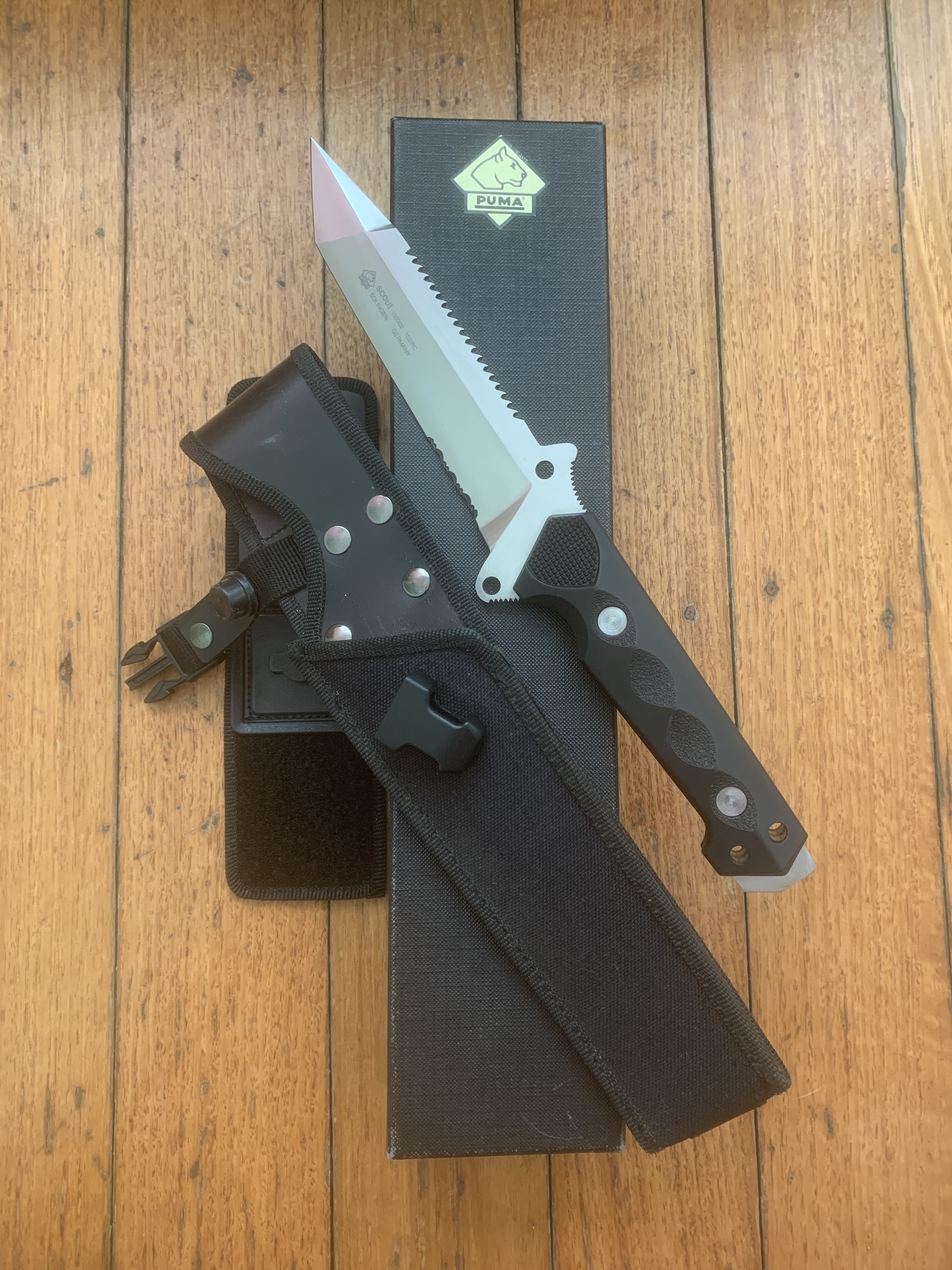 Puma Knife: Puma Rare 2002 Huntac SCOUT Tactical Survival Knife in Box