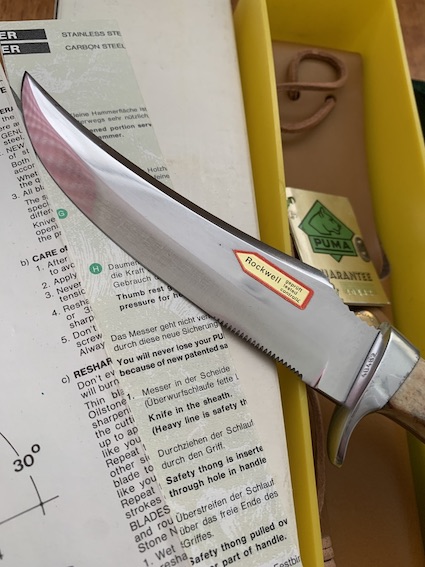 Puma Knife: 1984 Puma Skinner with Stag Antler Handle & Original ...