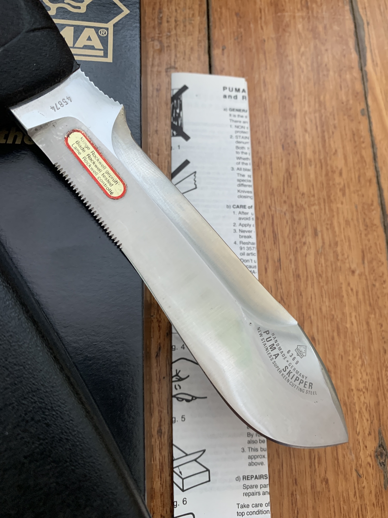Puma Knife: Puma 1978 SKIPPER Model 6369 White Hunter Dive/Boat Knife ...