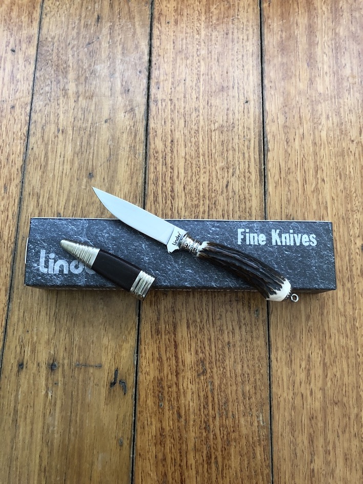 Linder Miniature Knife with Antler Handle and 6cm Blade