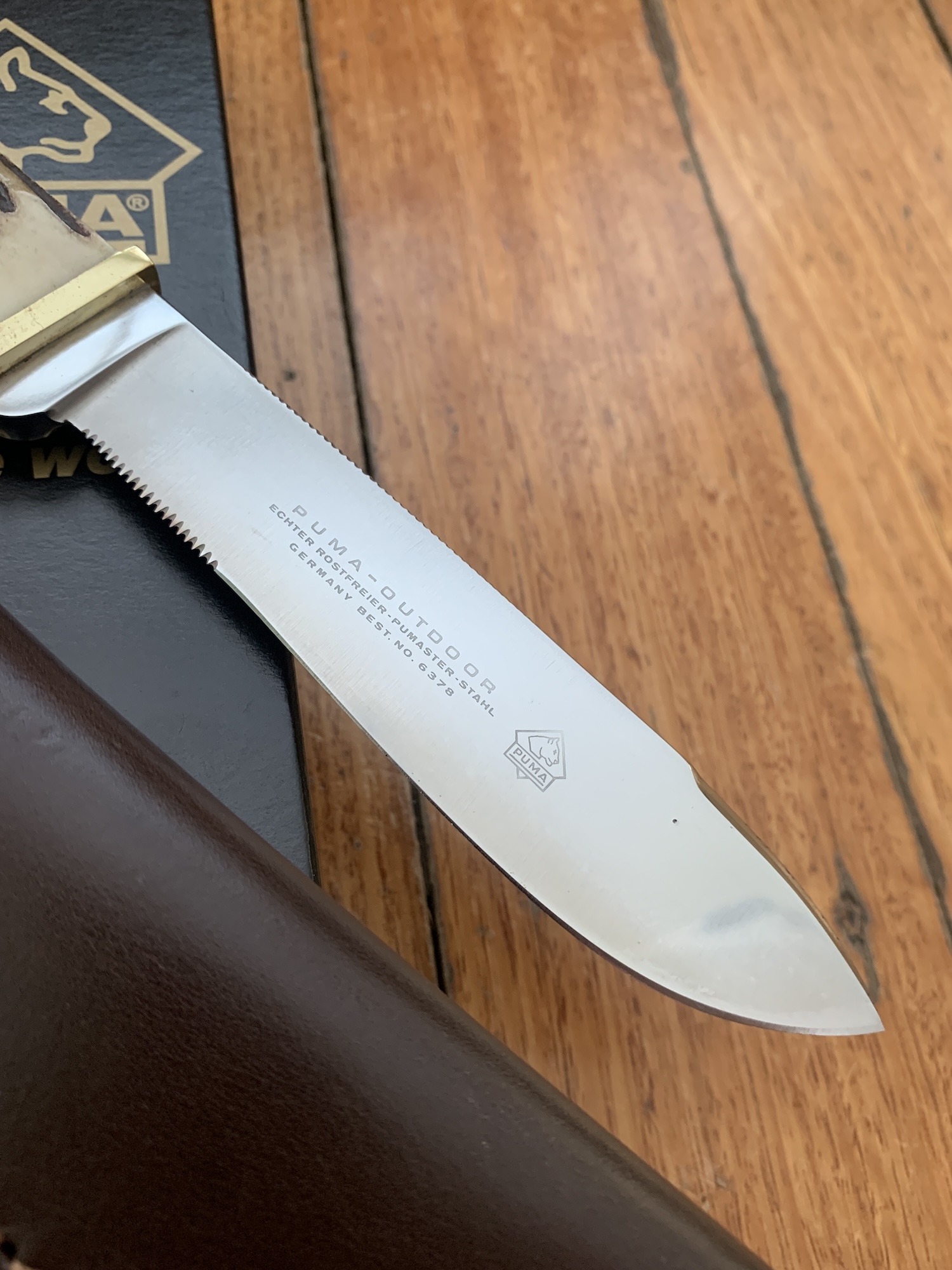 Puma Knife: Puma 6378 Original Mint 1980 OUTDOOR knife with Stag Antler ...