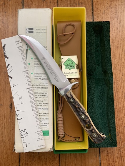 Puma Knife: 1984 Puma Skinner with Stag Antler Handle & Original ...