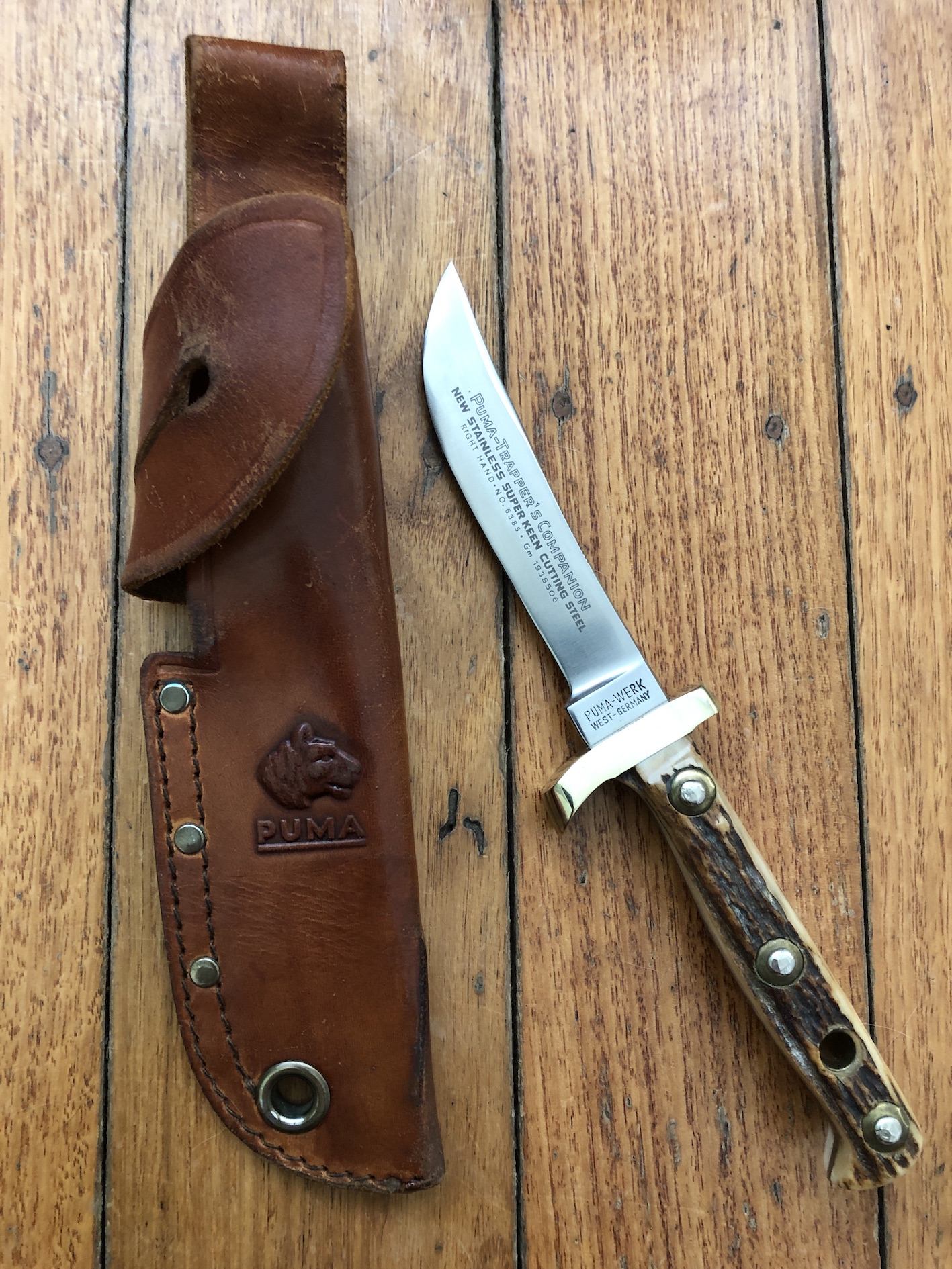 Puma Knife: Puma 11 6385 Original Right 1968 Hand Trappers Companion in ...
