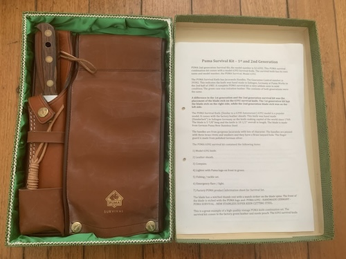 Puma Knife: Puma 1977 Very Rare 1st Generation 52 6392 Survival Knife Kit