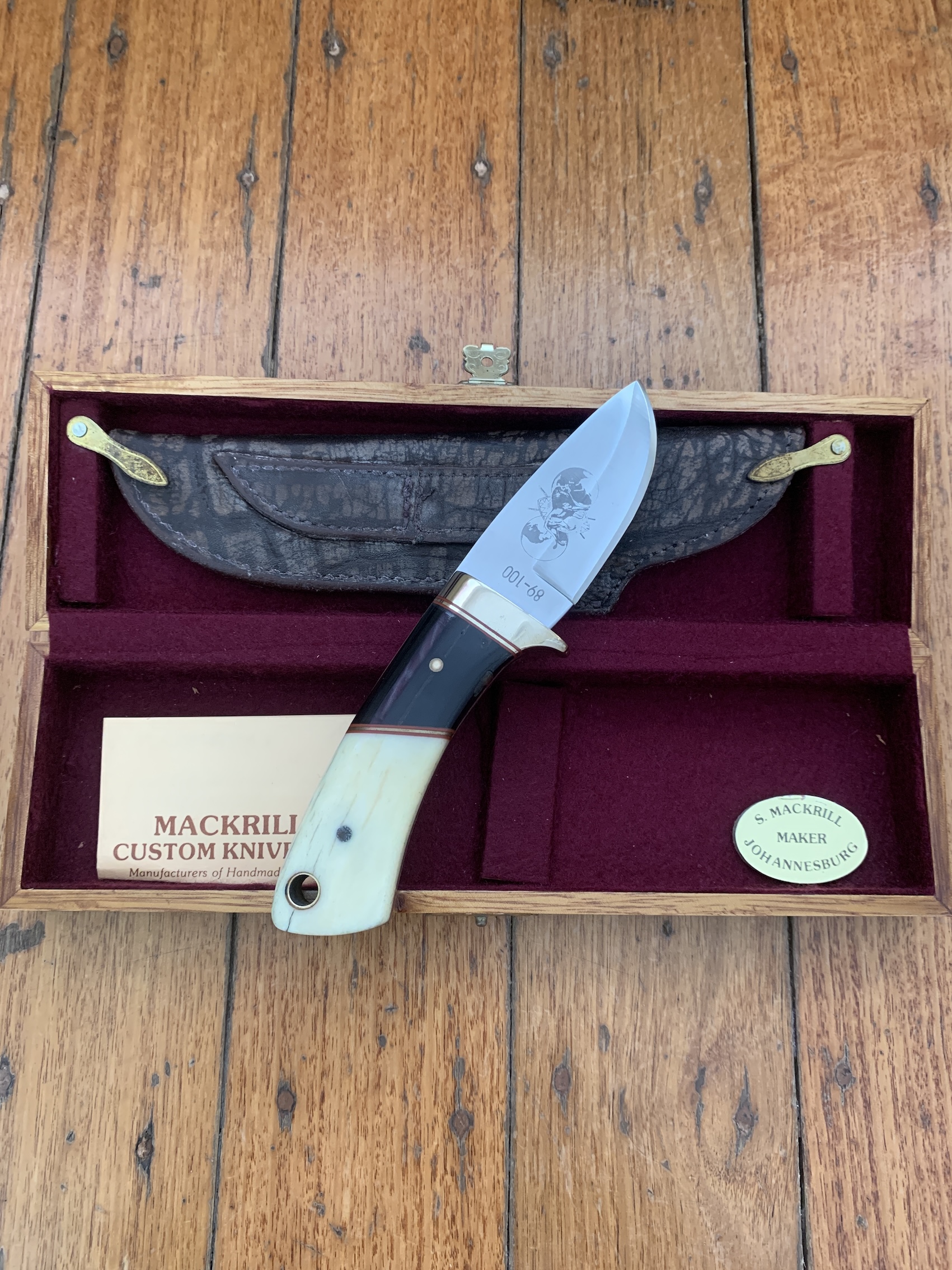 Mackrill Custom Knives 1995 No.2 SCI Limited edition Cape Buffalo Horn ...