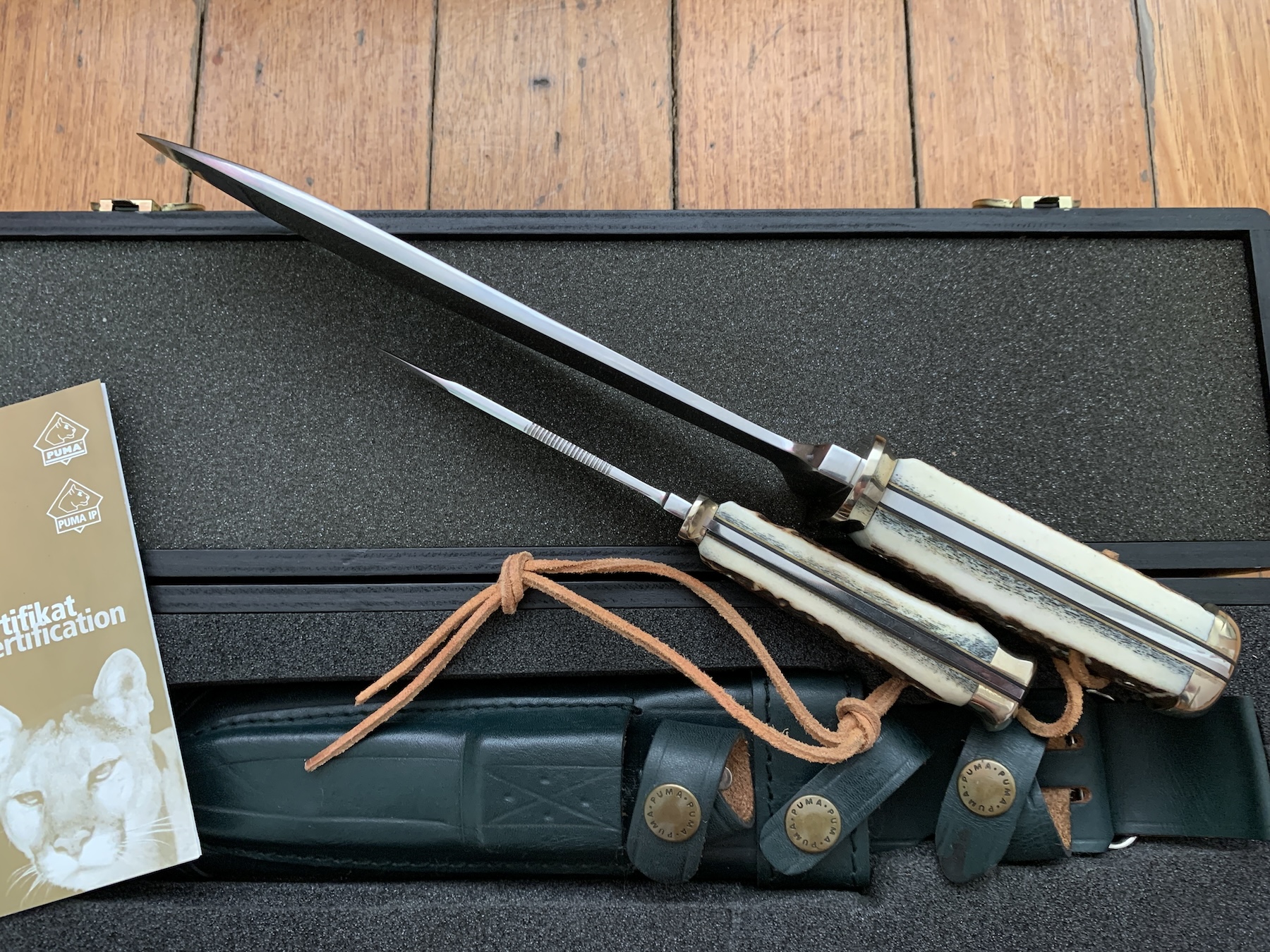 Puma Knife: Puma 2007 Waidbesteck Set (Waidblatt and Nicker) twin knife set