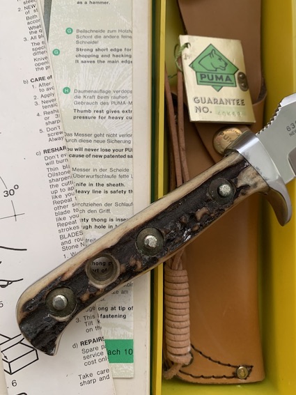Puma Knife: 1984 Puma Skinner with Stag Antler Handle & Original ...