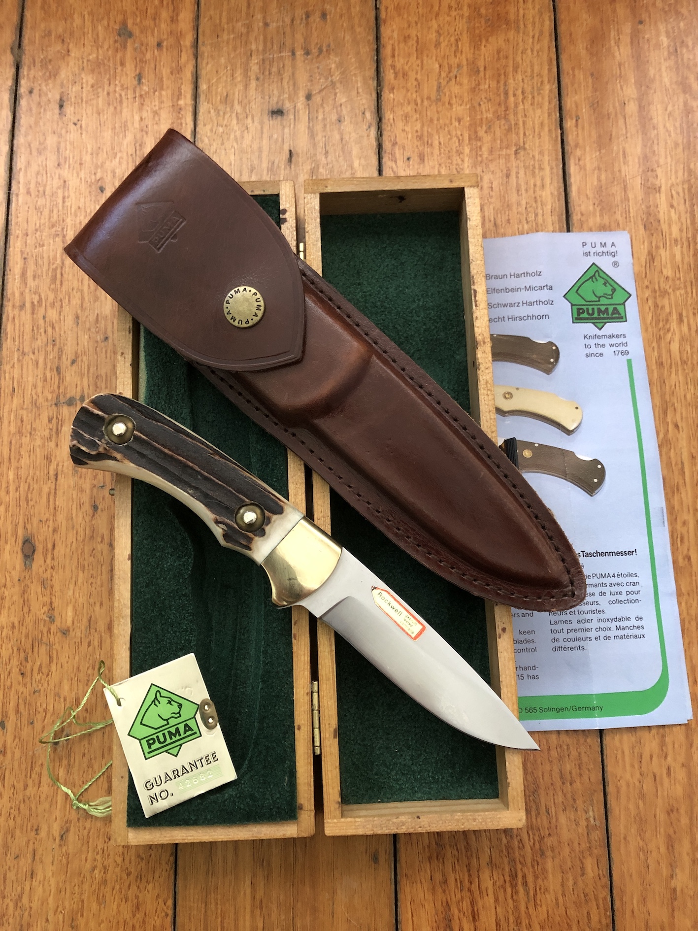 Puma Knife: Puma Original 1986 4 Star Fixed Blade Knife with Stag ...