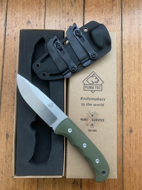 Puma Knife: Puma Hunt To Survive PUMA TEC D2 Knife with Kydex Sheath