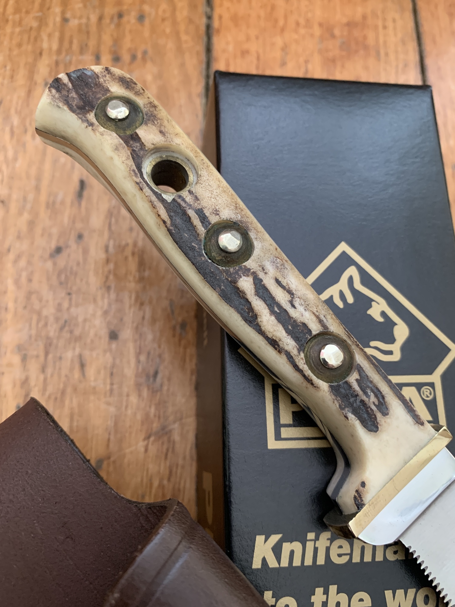 Puma Knife: Puma 6378 Original Mint 1980 OUTDOOR knife with Stag Antler ...