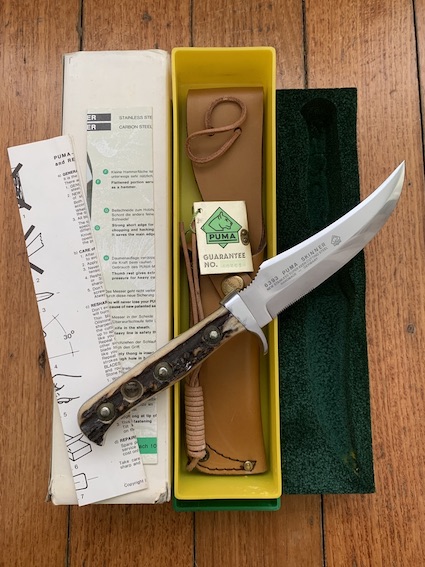 Puma Knife: 1984 Puma Skinner with Stag Antler Handle & Original ...