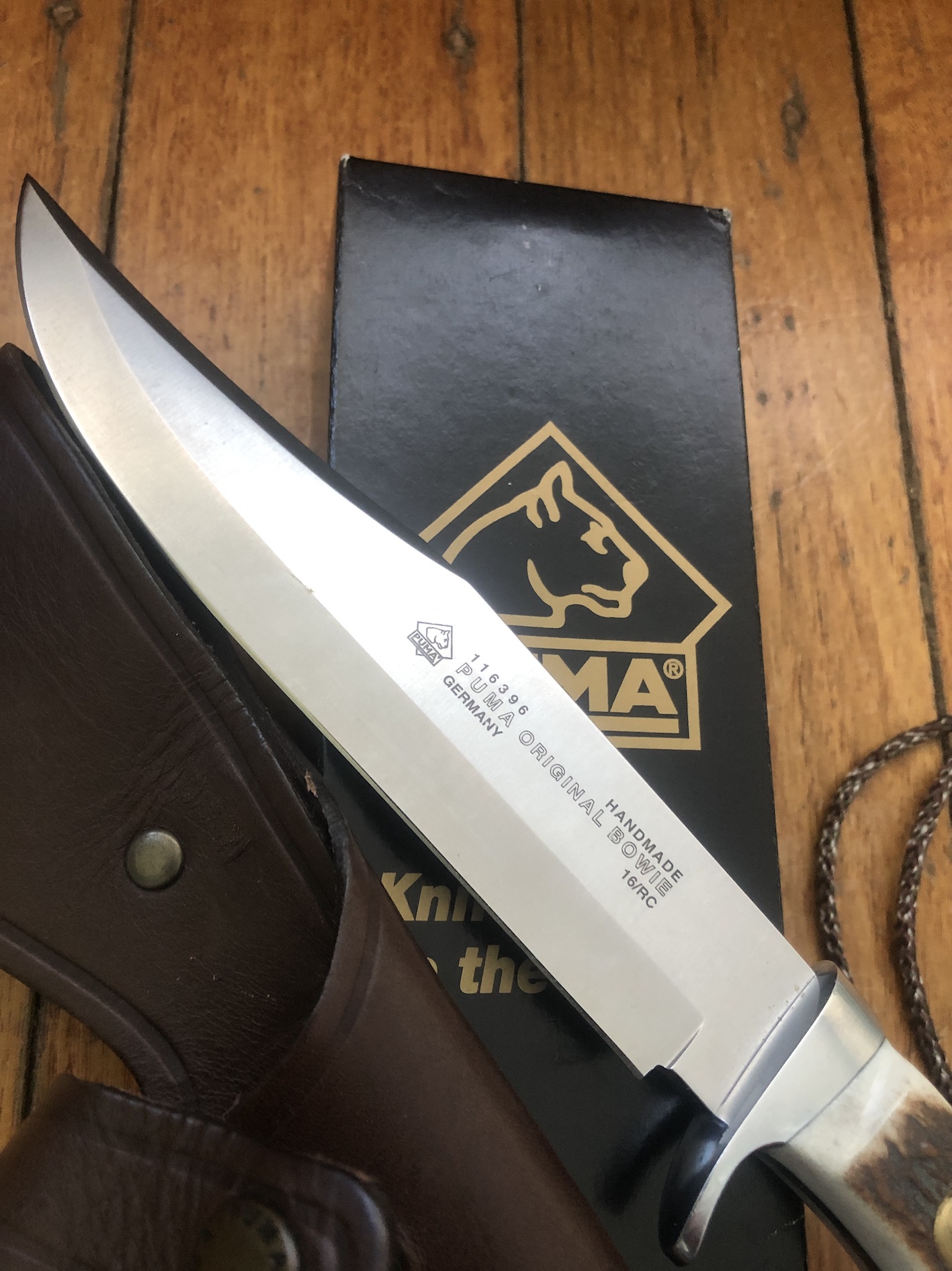 Puma Knife: Puma 2016 Bowie Handmade Knife with Stag Antler Handle