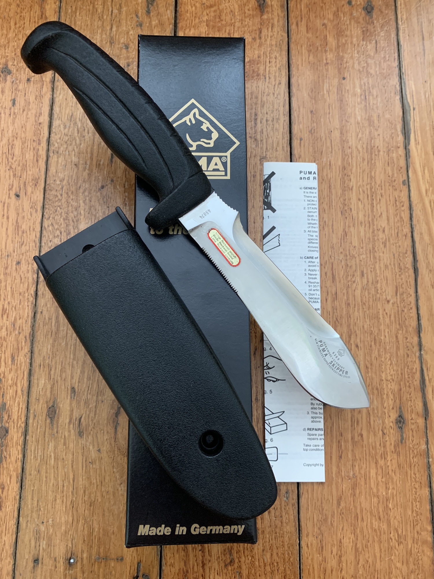 Puma Knife: Puma 1978 SKIPPER Model 6369 White Hunter Dive/Boat Knife ...