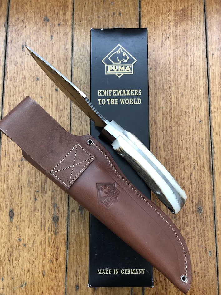Puma Knife: Puma Hunters Companion with Stag Handle leather sheath ...