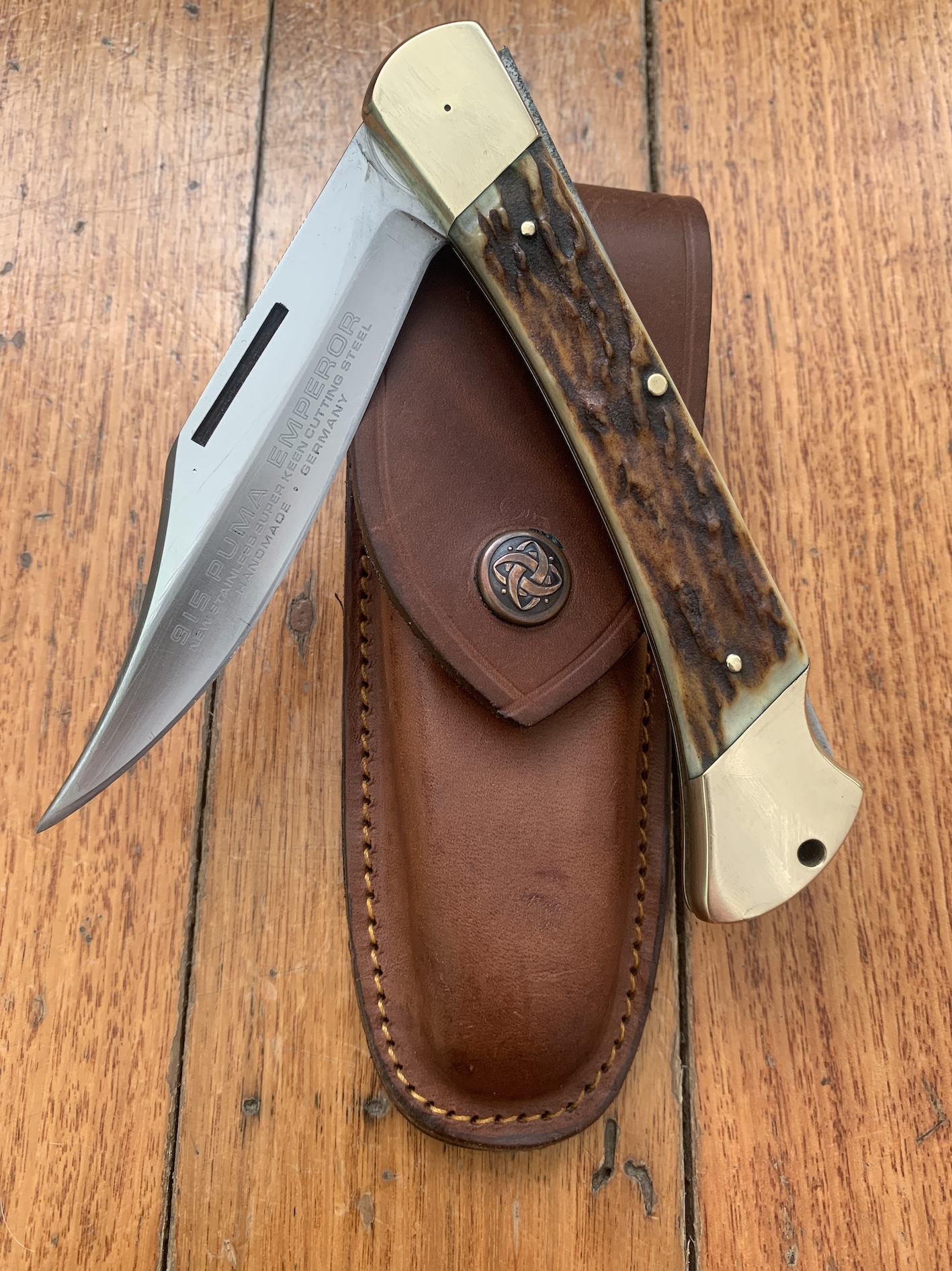 Puma Knife: Puma 1976 Emperor 915 Folding Knife with Stag Antler Handle ...