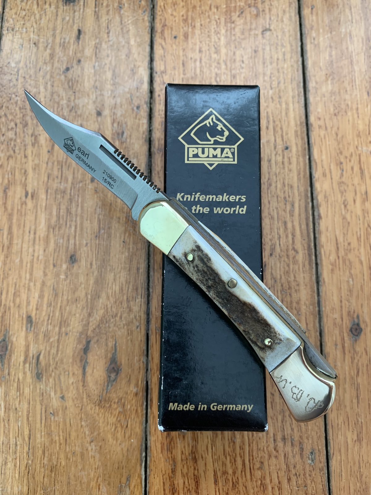 Puma Knife: Puma Earl Folding Knife with Stag Antler Handle 2015/DBW