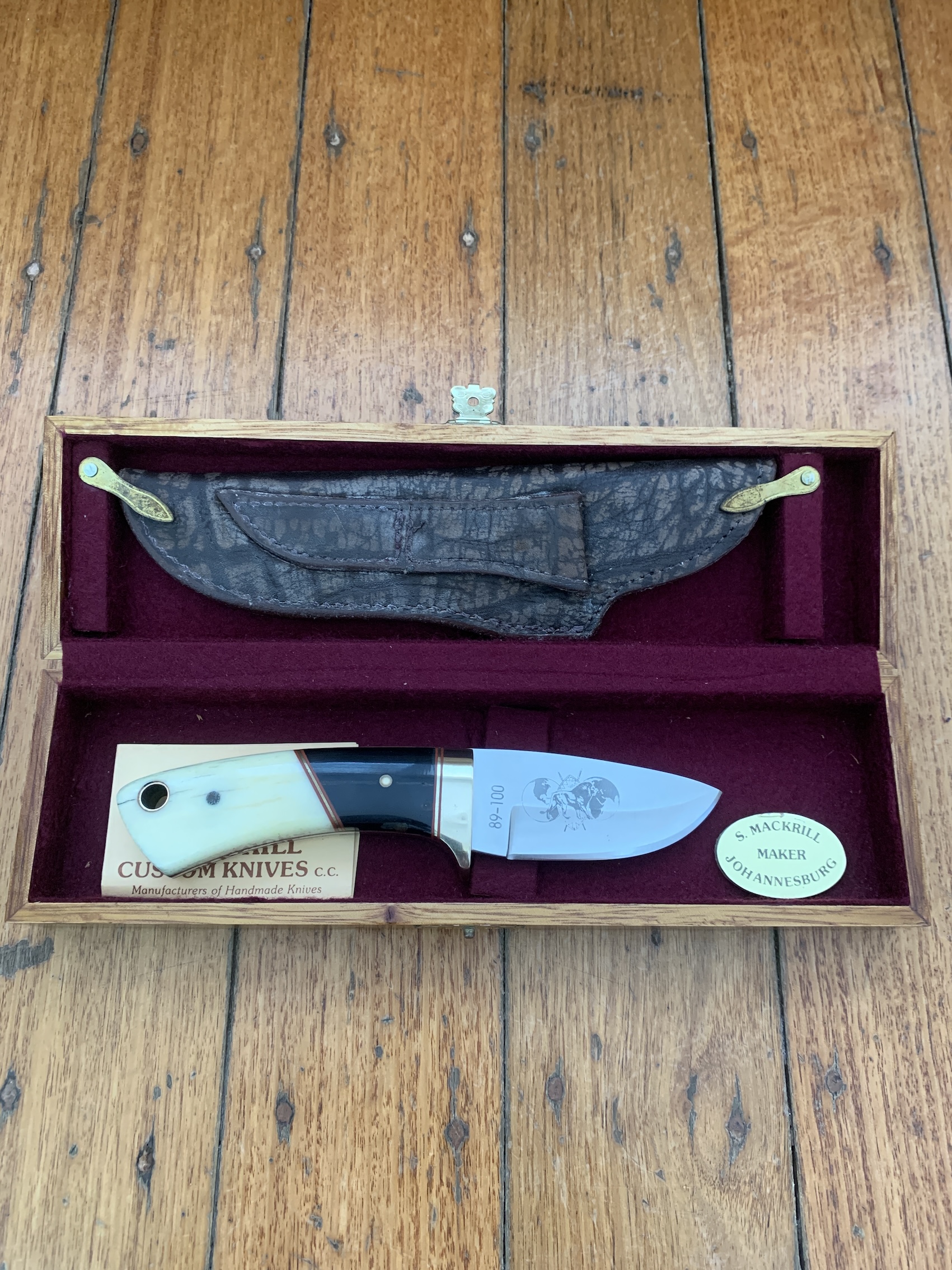 Mackrill Custom Knives 1995 No.2 SCI Limited edition Cape Buffalo Horn ...