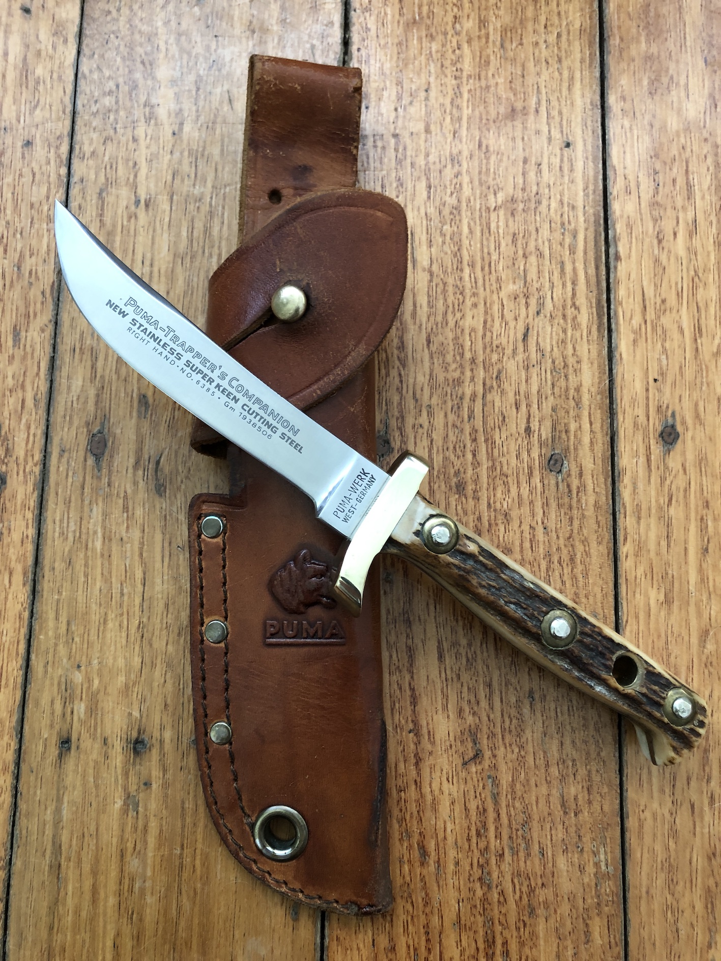 Puma Knife: Puma 11 6385 Original Right 1986 Hand Trappers Companion in ...
