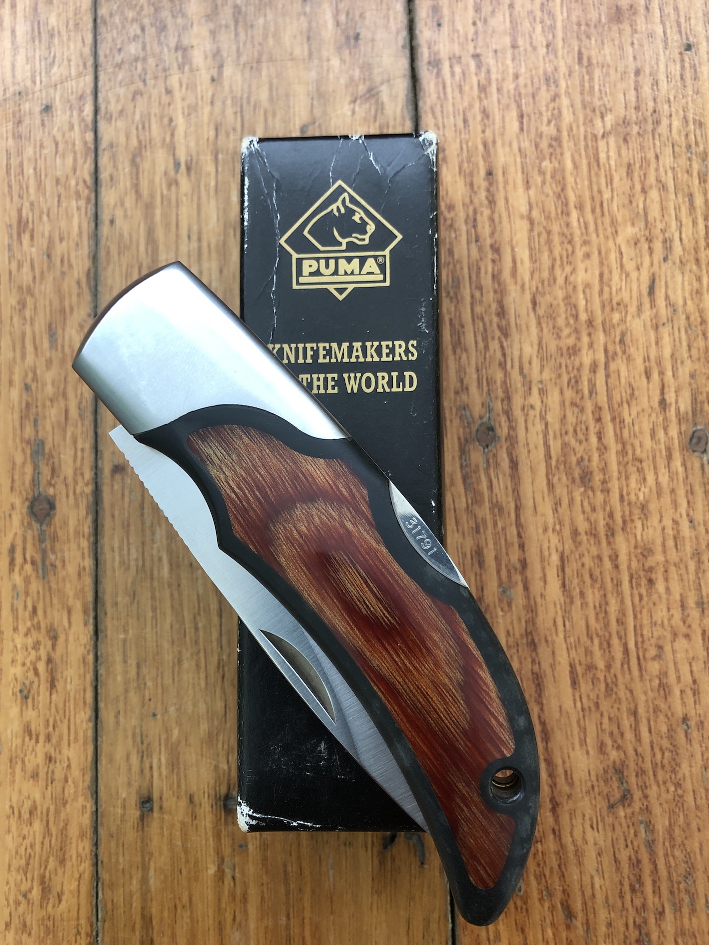 Puma Knife: Rare Puma Gentleman 24 0800 Folding Knife with Pakkawood ...