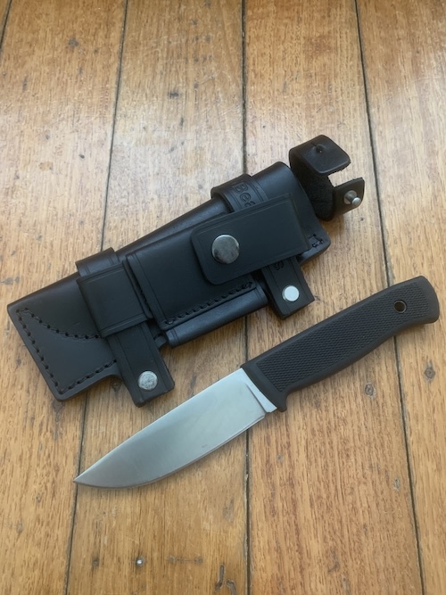 FALLKNIVEN F1 Hunting Knife with Rubberised Handle and Custom Leather ...