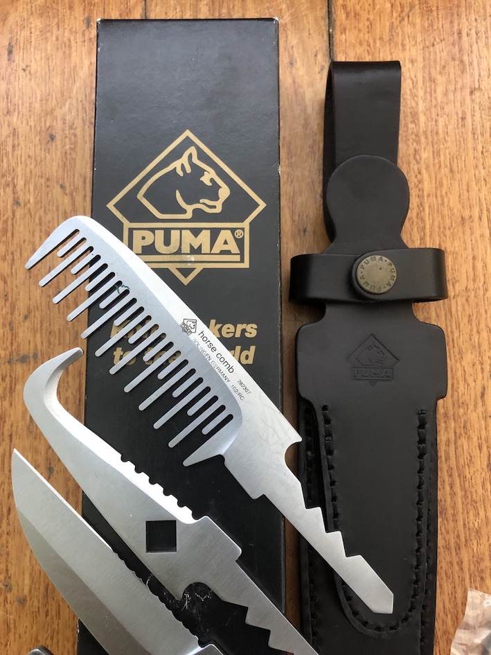 Puma Knife: Puma Rare 3 Blade Horse Set in original sheath and Box