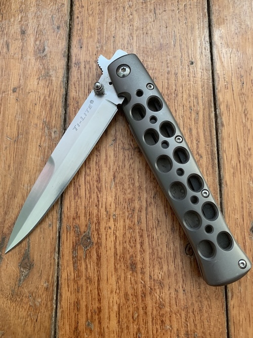 COLD STEEL Vintage TI-LITE VG-1 Stainless Stiletto Folding Knife