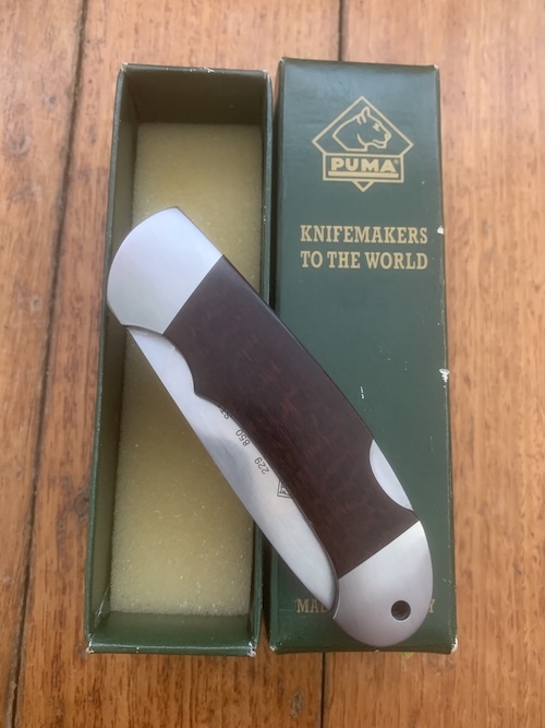 Puma Knife: Puma Custom HEHNI Ebony/Rosewood Handled Lock Back Folding ...