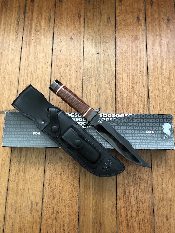 SOG Vintage Original 2005 S1T Bowie 2 knife with Leather Sheath and ...