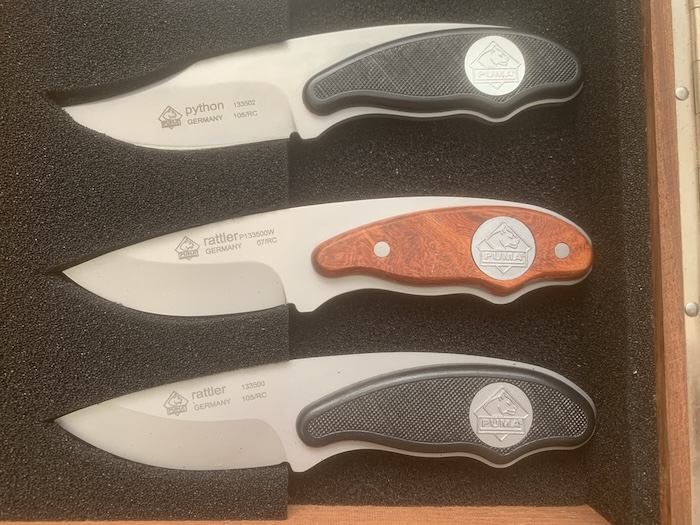 Puma Snake Set of 6 - Early 2000's Knife Set in Puma Display Box