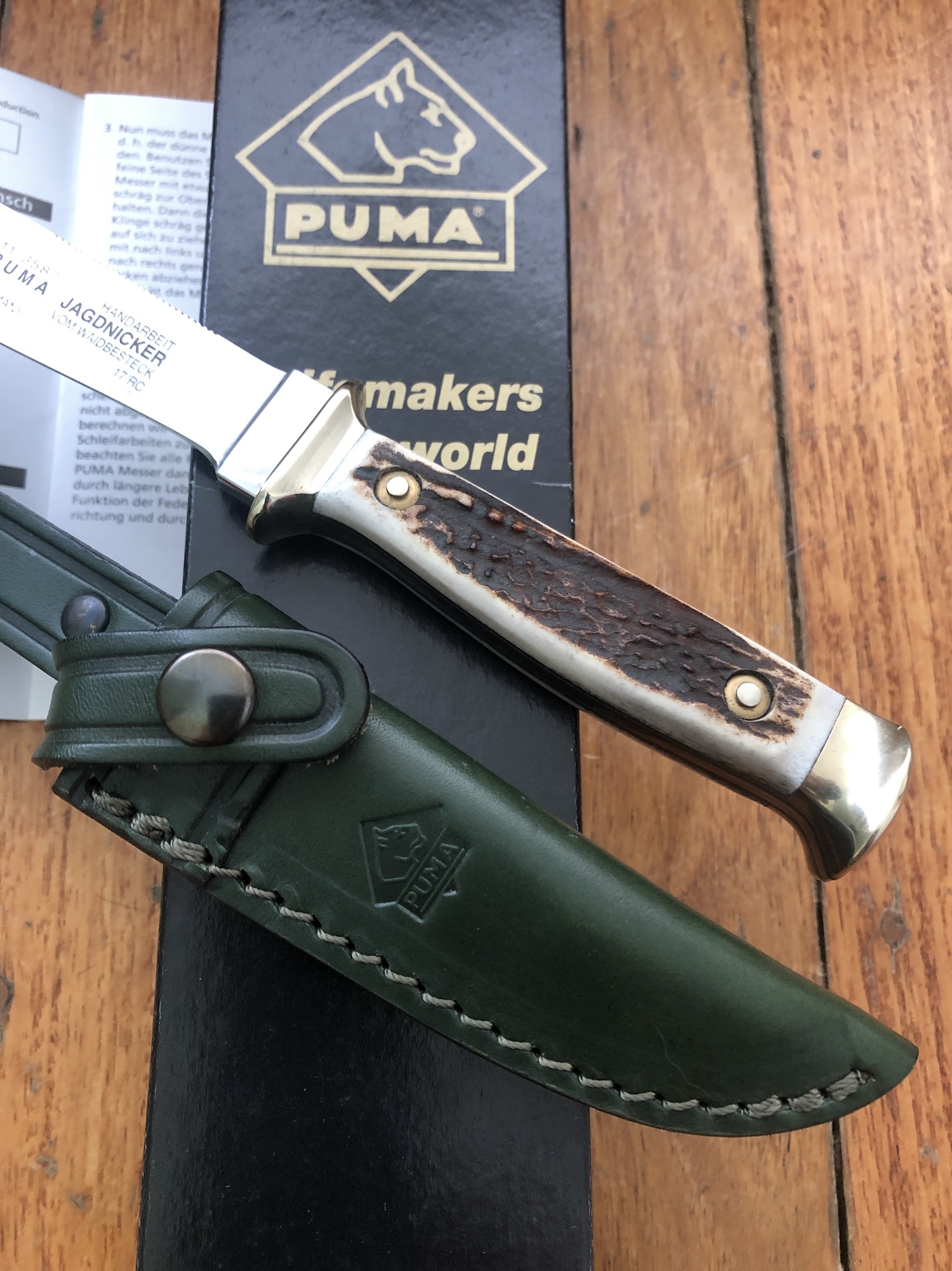 Puma Knife: Puma 2017 Jagdnicker 3587 Knife with Stag Antler Handle