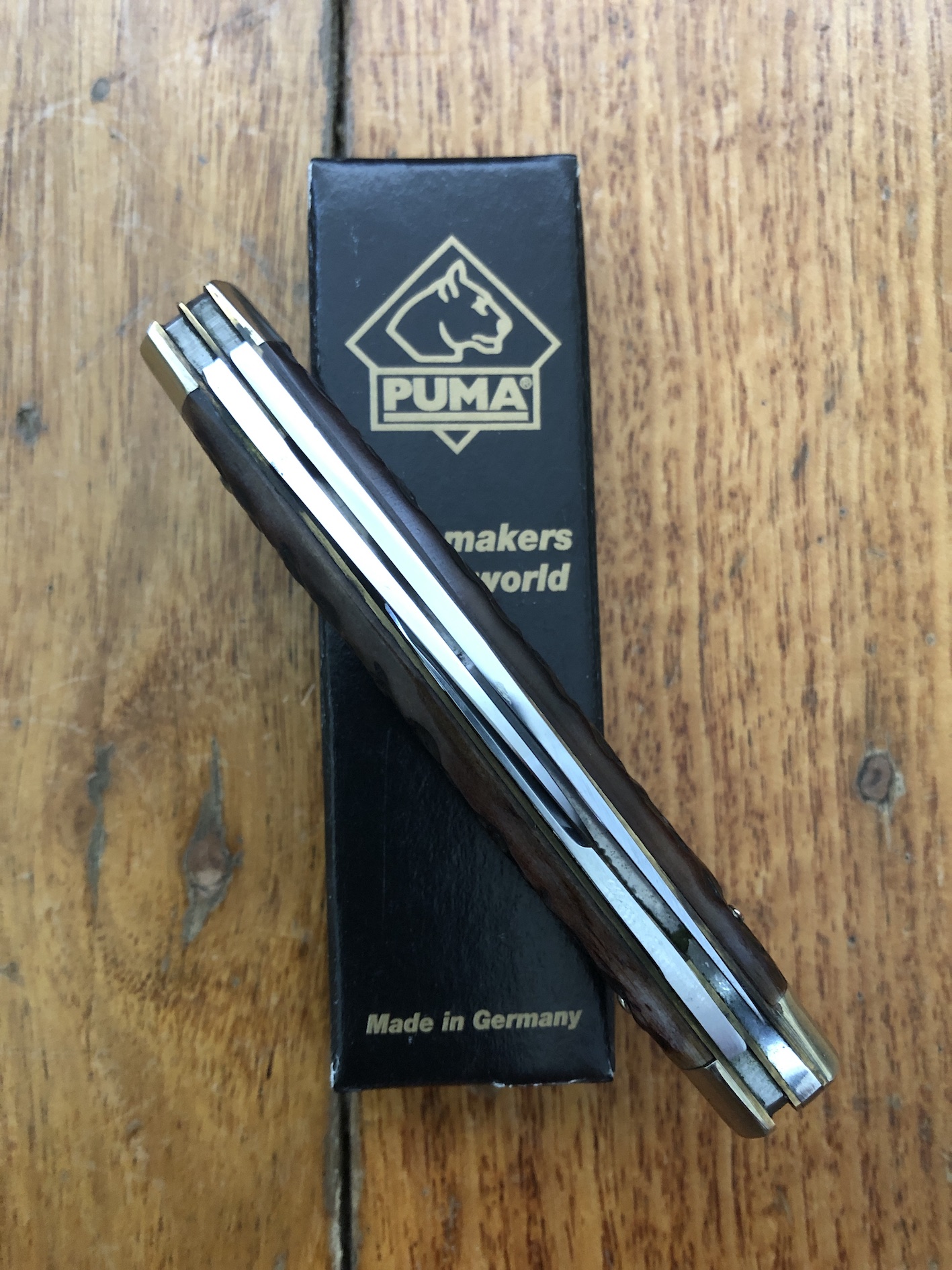 Puma Knife: Puma rare vintage 1974 'STOCK' 3 blade Fold back Knife with ...