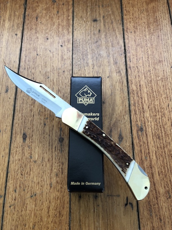 Puma Knife: Puma Prince Folding Knife with Sambar Stag Antler Handle ...