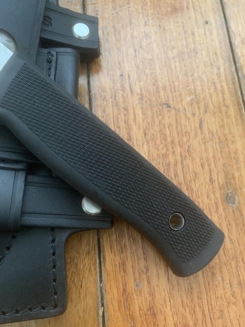 FALLKNIVEN F1 Hunting Knife with Rubberised Handle and Custom Leather ...