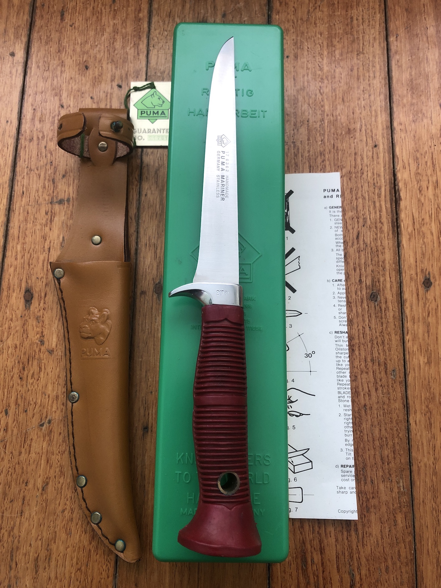 Puma Knife: Puma Original 1987 Mariner Model 17 6362 in Original Sheath ...