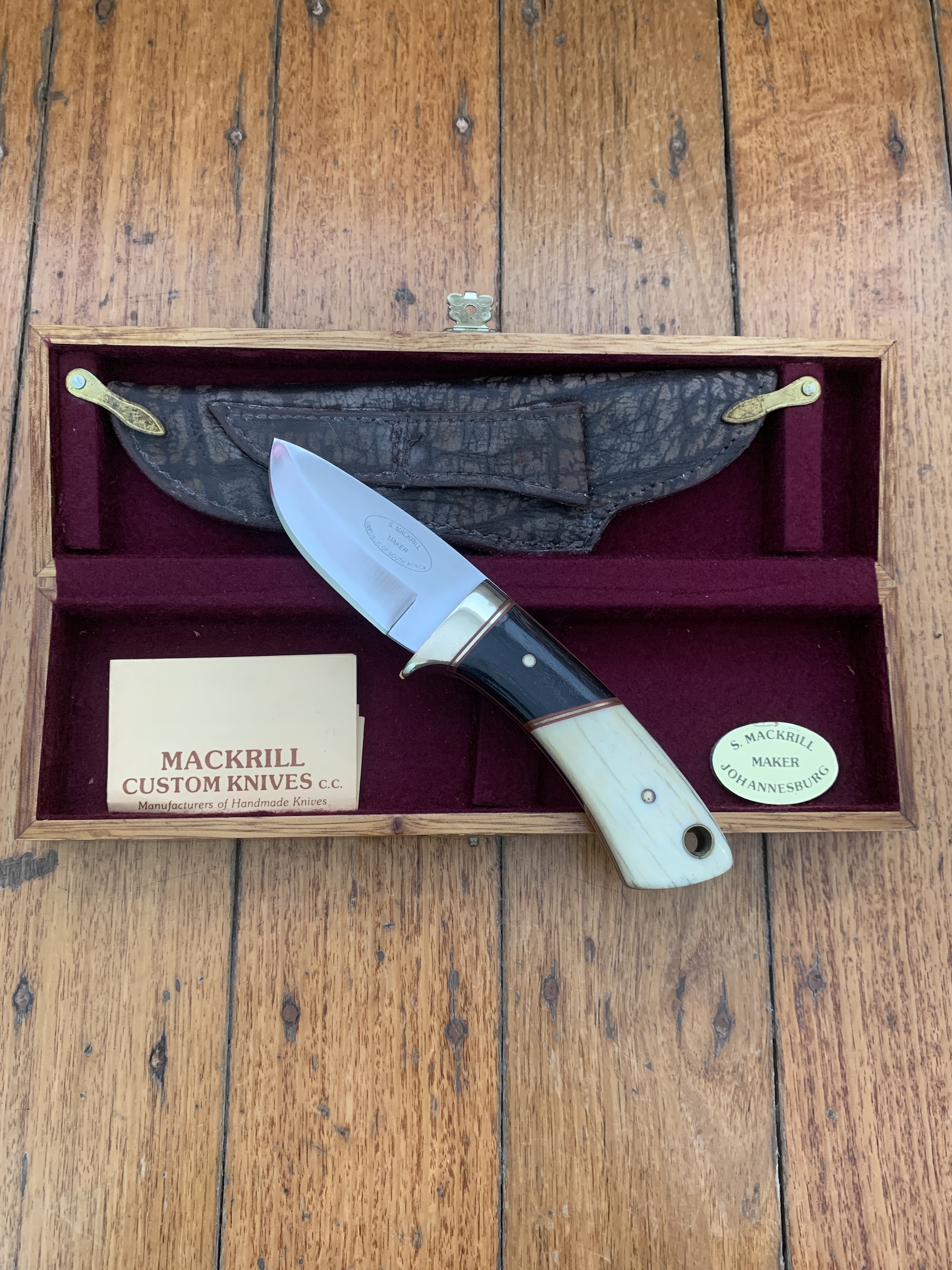 Mackrill Custom Knives 1995 No.2 SCI Limited edition Cape Buffalo Horn ...