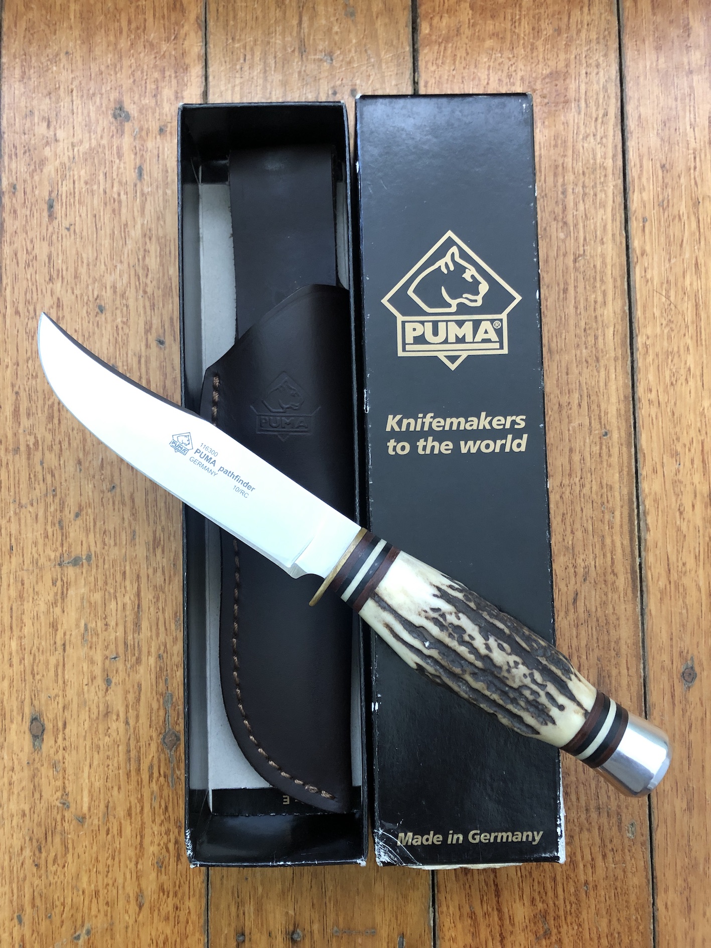 Puma Knife: Puma 2010 Pathfinder Bowie Handmade Knife with Genuine Stag ...
