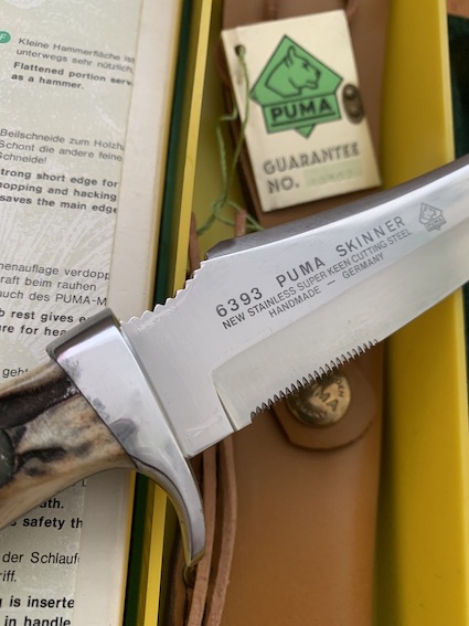 Puma Knife: 1984 Puma Skinner with Stag Antler Handle & Original ...