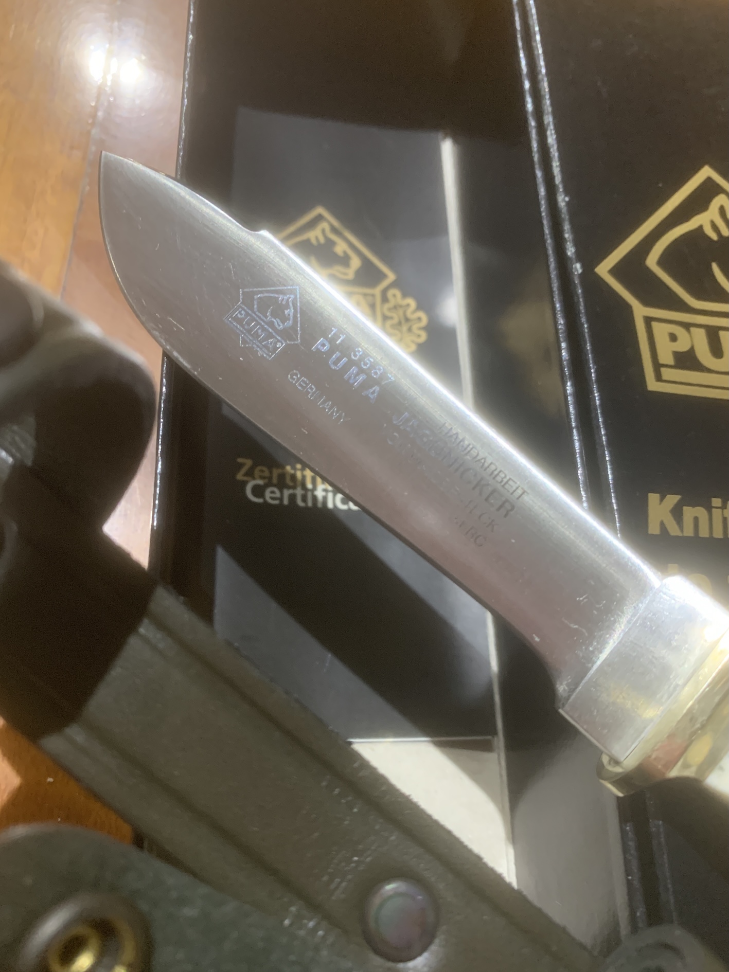 Puma Knife: Puma Jagdnicker nach Frevert 3587 Knife with Stag Antler Handle