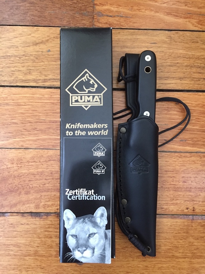 Puma Knife: Puma 2+2 Niederwild Fixed Blade knife with Micarta wood Handle