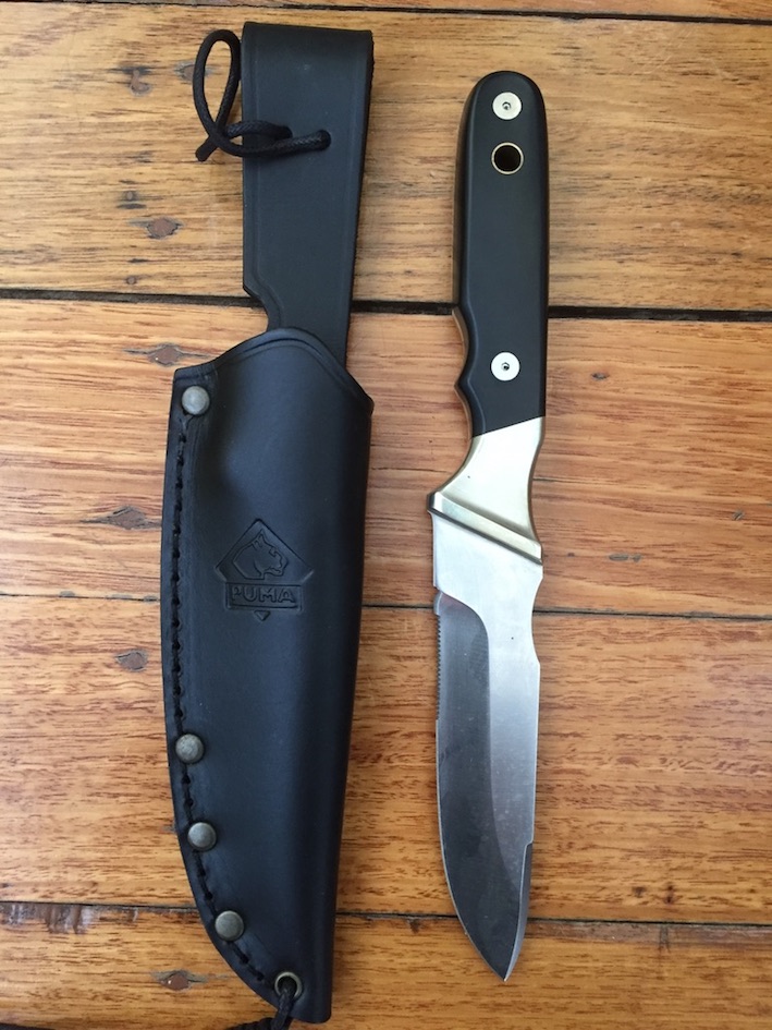 Puma Knife: Puma 2+2 Niederwild Fixed Blade knife with Micarta wood Handle