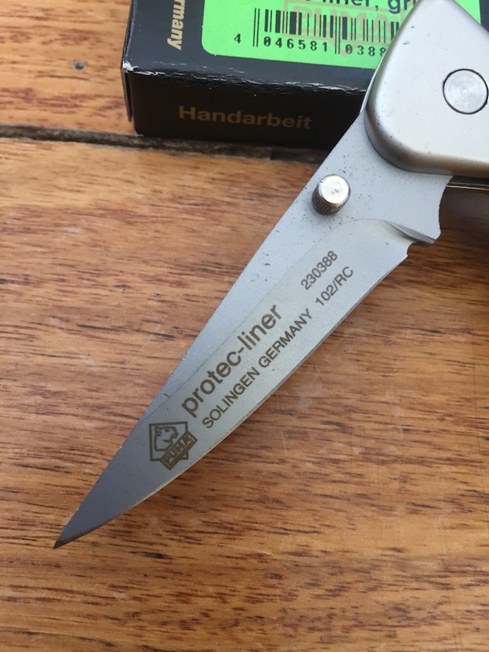 Puma Knife: Puma Protec Liner Lock Green Handled Knife