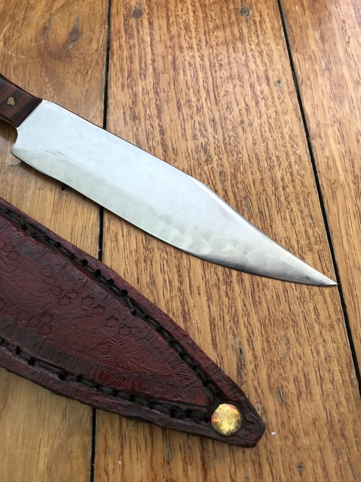 Handmade Patterned Steel Bladed Knife from USA with laminated pinned ...