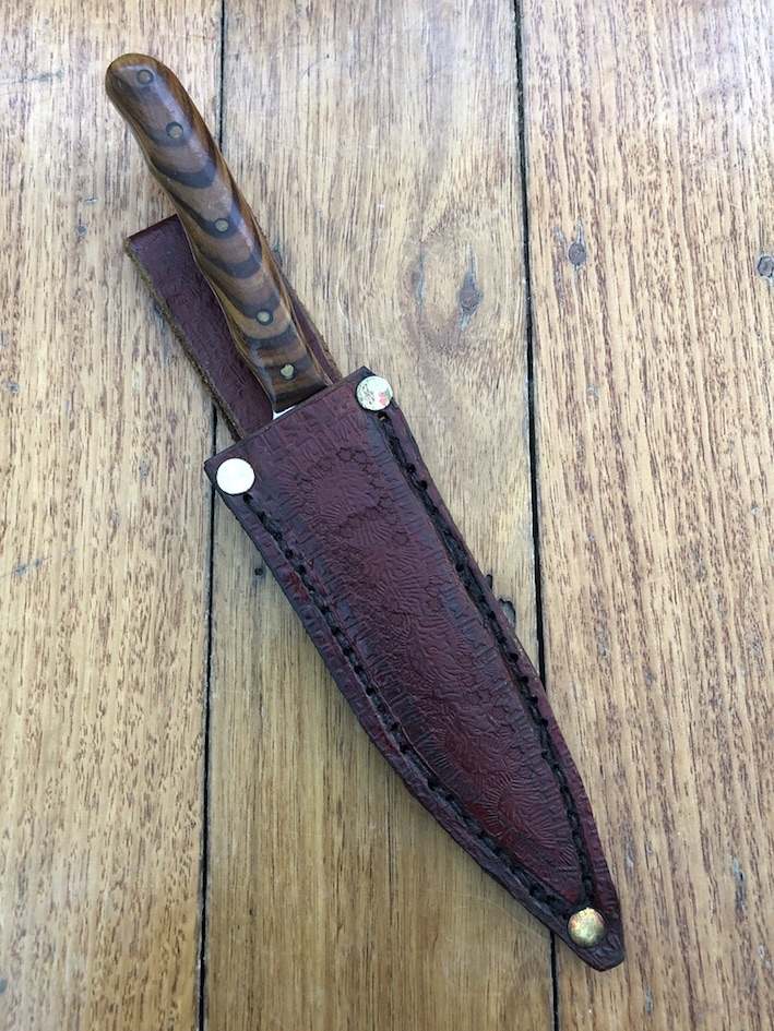 Handmade Patterned Steel Bladed Knife from USA with laminated pinned ...