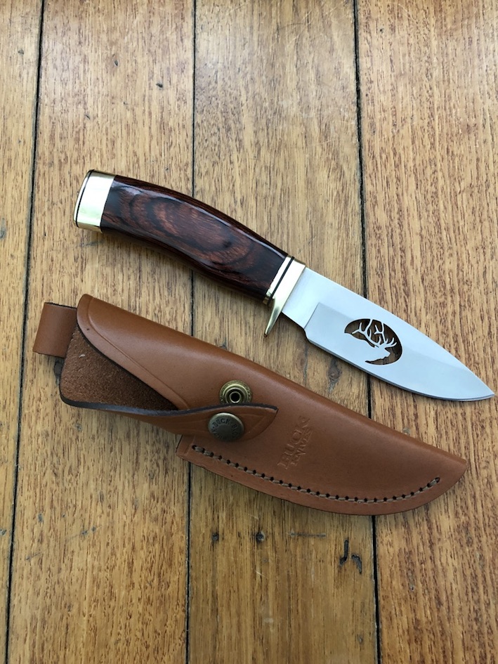 Buck Knife: Buck Rare Custom Shop 192 Vanguard Knife with Elk Stag Profile Cutout