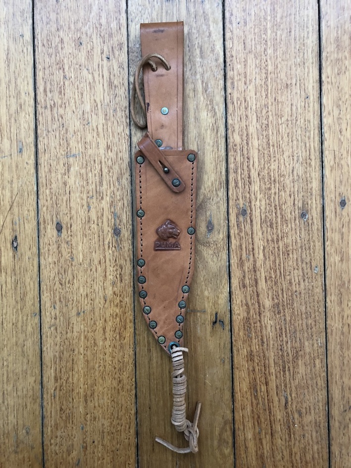 Puma Knife Sheath: Puma Rare 1960's era Tan Leather Bowie Knife Sheath