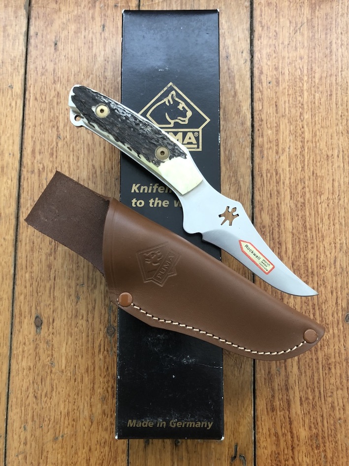 Puma Knife: Puma Buddy 'Laser Cutout' with Stag Handle and original Box