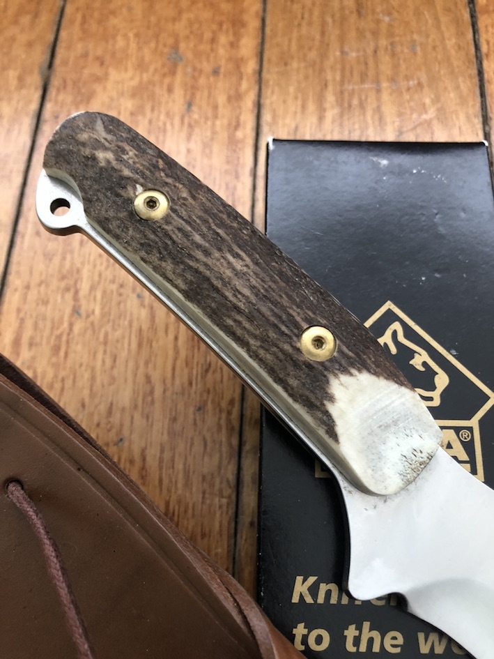 Puma Knife: Puma Skinner II Laser Cut with Stag Handle and leather sheath