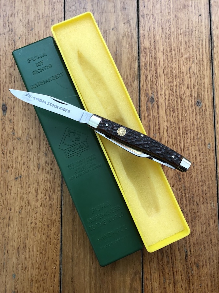 Puma Knife: Puma Rare Original 1969 Boxed 675 Stock Knife with Red Bone ...