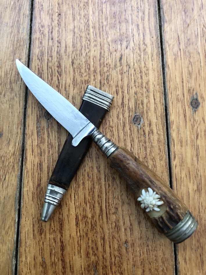German Knife: 1950's Mini Jagdnicker Knife with Stag Handle Edelweiss ...