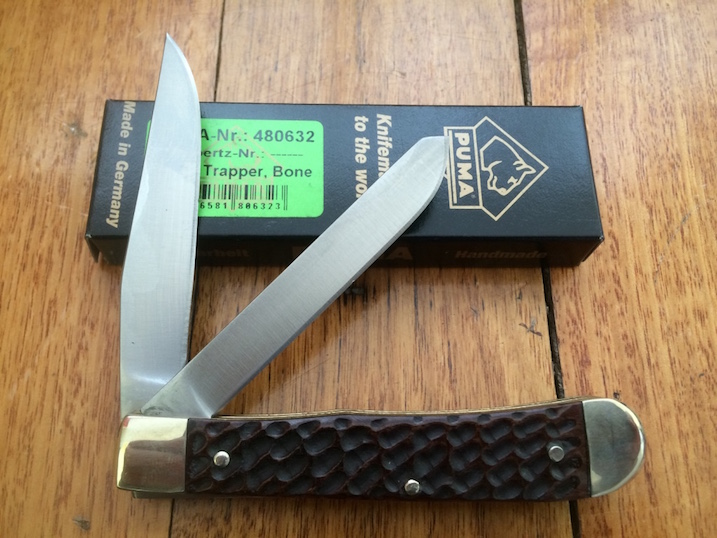 Puma Knife: Puma Grand Trapper Large Lockback Knife with Brown Jigged ...